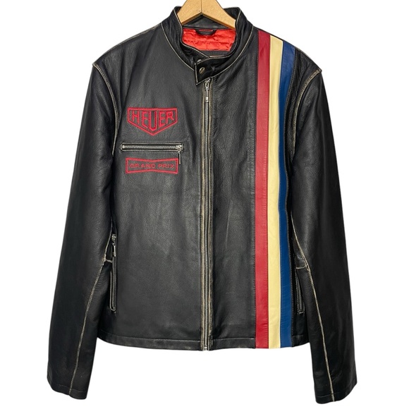 Tag Heuer | Jackets & Coats | Mens Tag Heuer Black Leather Jacket Size ...